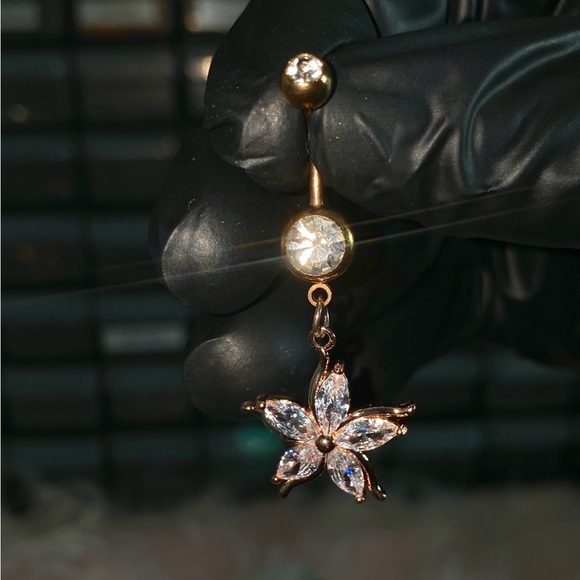 Fashion Jewelry | Jewelry | Rose Gold Flower Belly Button Ring 4g For ...